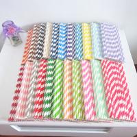China Custom Blue Paper Drinking Straws 6x197mm Eco-Friendly Disposable Biodegradable for sale