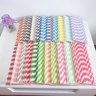 China Custom Blue Paper Drinking Straws 6x197mm Eco-Friendly Disposable Biodegradable for sale
