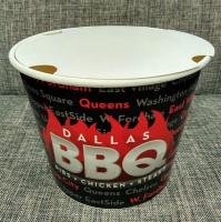 China 85 oz Disposable Paper Fried Chicken Bucket with Lid Double PE Coated 350gsm for sale