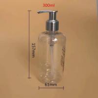 China Clear PET Hand Sanitizer Refill Bottle 300ml with Pump Dispenser for sale