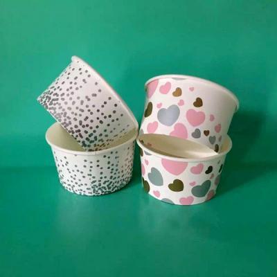 China 250ml Biodegradable Ice Cream Paper Cups 230-380gsm with Custom Lids for sale
