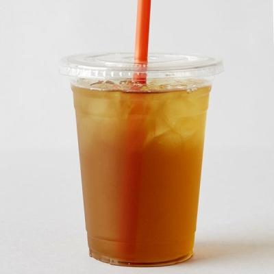 China 16oz Biodegradable PET Smoothie Cups with Lids and Straws Disposable Cold Drink Cups for sale