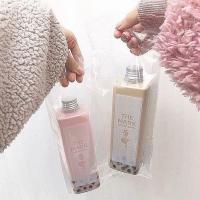 China 500ml Square PET Milk Tea Bottles for Boba Juice Dessert Shops Take Away for sale