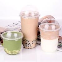 China Disposable Bubble Tea Plastic Cups 12oz 16oz 20oz with Dome Lids High Clarity PP PET for sale