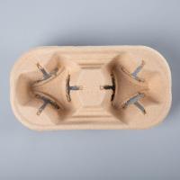 China 2 Cups paper Biodegradable Bagasse Coffee Cup Holder for sale