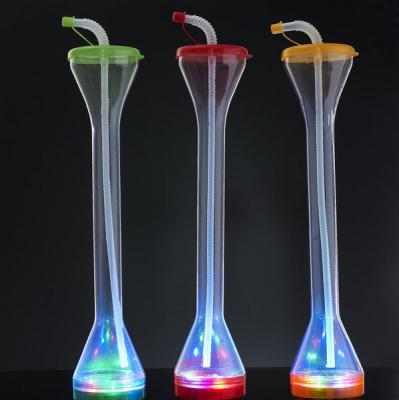 China 40cm Height 900ml PET Slush Yard Cups Eco-Friendly Recyclable Plastic Yard Glass for sale