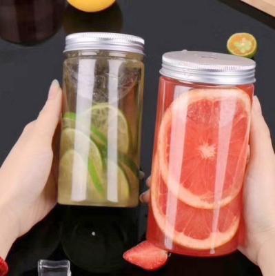 China PET Boba Tea Bottles 38mm Caliber 500ml 650ml Beverage Plastic Bottles for sale