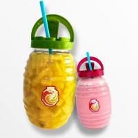 China 1.5L 3L Custom Logo PET Beverage Jars for Juice Shops BPA Free Durable for sale