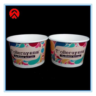 China Biodegradable 300ml Kraft Paper Bowl with Paper Lid for Ice Cream Soup for sale