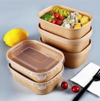 China Compostable 500ml Disposable Kraft Paper Food Containers Eco Friendly for sale