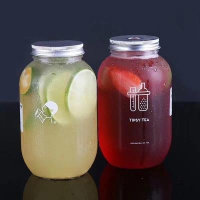 China Custom PET Plastic Beverage Bottles 350ml 500ml with Logo Printing for Juice Milk Tea for sale