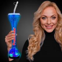 China 900ml Clear LED Party Yard Cup PET Slush Ice Cup 40cm Height for sale