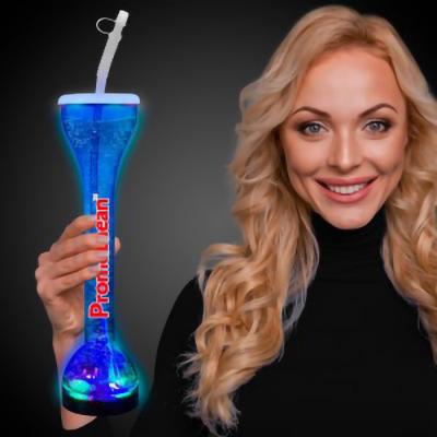 China 900ml Clear LED Party Yard Cup PET Slush Ice Cup 40cm Height for sale