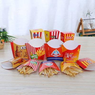 China Single Wall Food Grade French Fries Paper Box 8oz 12oz Custom Logo Disposable for sale