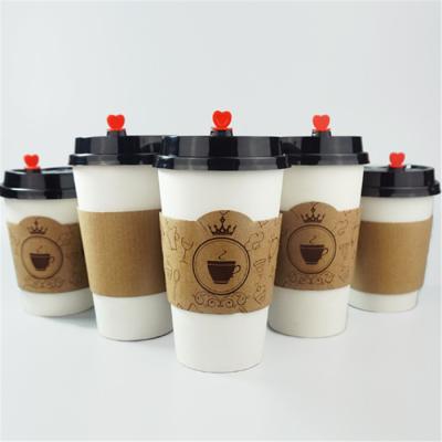 China Custom Kraft Corrugated Paper Coffee Cup Sleeve 12oz for Hot Drinks for sale