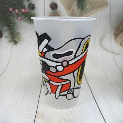 China PP Injection Disposable Plastic Milk Cups 360ml 500ml 24oz Custom Logo for sale