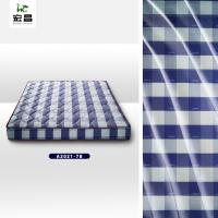 China 70g-90gsm White And Blue polyester tartan fabric 84 inch width for sale