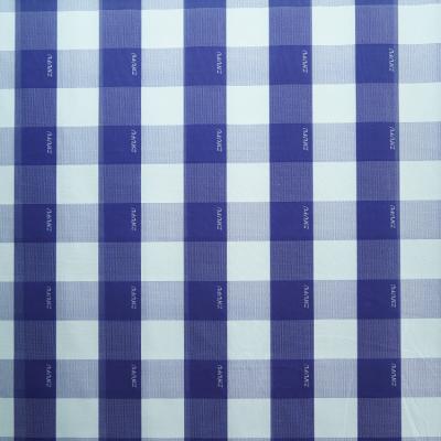 China 70g-90gsm White And Blue polyester tartan fabric 84 inch width for sale