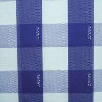 China 70g-90gsm White And Blue polyester tartan fabric 84 inch width for sale