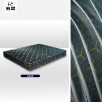 China Dark Stripe Plaid Design 70g Knitted Mattress Fabric / Polyester Warp Knit Fabric for sale