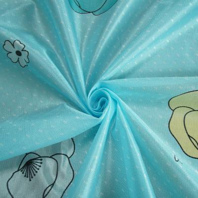 China 70g Sky Blue Color Printing Polyester Mattress Fabric Heat Resistance for sale