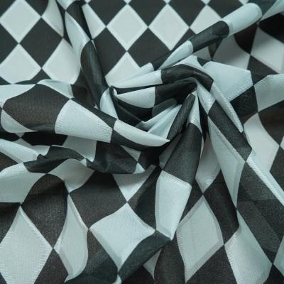China Black And White 43D Jacquard Plaid Fabric Mattress Cover Cloth Anti Static for sale