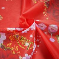 China Excellent Elasticity Red 43D Festive Mattress Quilt Fabric 65gsm-100gsm for sale