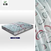 China Fashionable White Printed 70gsm Mattress Covering Fabric Good Ventilation for sale