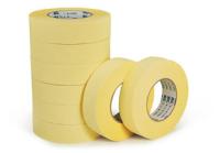 China Yellow Paint Masking Tape For Exterior Wall Crepe Paper Base Material for sale