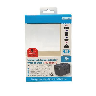 China Custom Biodegradable Charger Packaging Boxes 250g-400g with Clear Window for Power Banks & Data Cables for sale