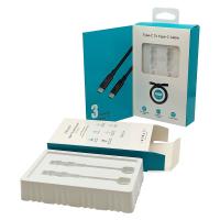 China Custom Biodegradable Charger Packaging Boxes 250g-400g with Clear Window for Power Banks & Data Cables for sale