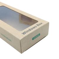 China High Strength Electronics Packaging Box Custom Logo Brown Kraft Paper Box With Clear Window for sale