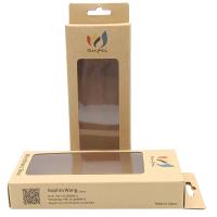 China High Strength Electronics Packaging Box Custom Logo Brown Kraft Paper Box With Clear Window for sale
