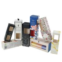 China Black Printing Reed Diffuser Strong Cardboard Boxes Fragrance Perfume Gold Hot Stamping Packaging for sale