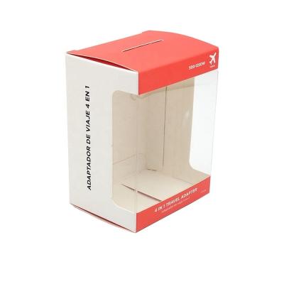 China Eco Friendly Car Charger Packaging Box Custom Paper Boxes With Clear Window for sale