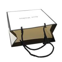China Custom Logo Paper Bags with Handle - White & Brown Kraft Shopping Bags 500 PCS MOQ for Retail Packaging for sale