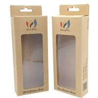 China High Strength Electronics Packaging Box Custom Logo Brown Kraft Paper Box With Clear Window for sale