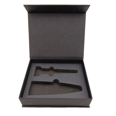 China Black Magnetic Closure Gift Box with EVA Satin Insert - Custom Luxury Packaging for Skincare Test Tubes & Liquid Products for sale