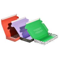 China Custom Recyclable Corrugated Paper Box 500PCS MOQ with Self-Sealing Tear Strip & Zipper Retainer Design for sale