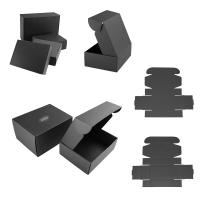 China Custom Printed Matte Black Corrugated Cardboard Shipping Boxes - 500 MOQ with 10-Day Production for Small Business for sale