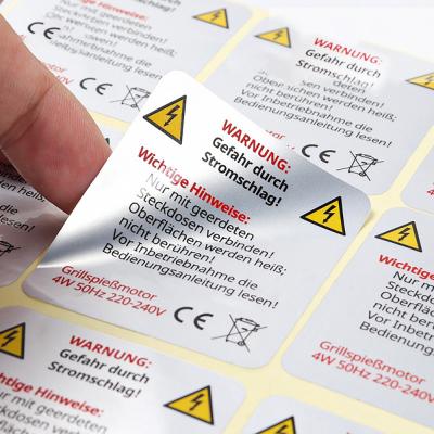 China Custom Printed Matte Silver PVC Sticker Labels - Waterproof Oil-Proof Strong Adhesive - 500 PCS MOQ for sale