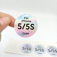 China Custom Die Cut Holographic Stickers 500 PCS MOQ Waterproof Self-Adhesive Labels with Rainbow Finish for sale
