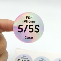 China Custom Die Cut Holographic Stickers 500 PCS MOQ Waterproof Self-Adhesive Labels with Rainbow Finish for sale