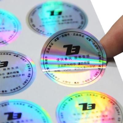 China Custom Die Cut Holographic Stickers 500 PCS MOQ Waterproof Self-Adhesive Labels with Rainbow Finish for sale