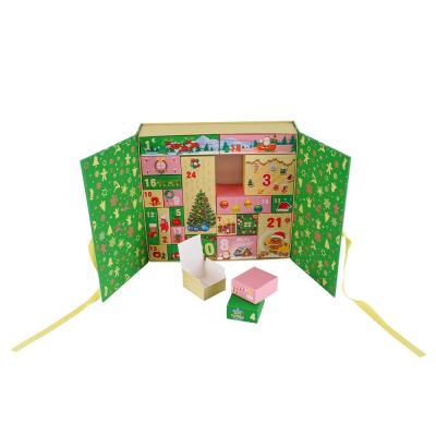 China Customized Design Recyclable Christmas Advent Calendar Box with Magnetic Closure for Cosmetic Packaging for sale