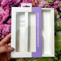 China Recycled Materials Phone Case Packaging Drawer Box with Embossing and Sponge Lining for Consumer Electronics for sale