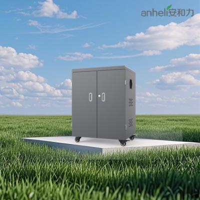 China 54 Bay USB Charging Cart Smart Charging Cabinet with 8S Security Protection for sale