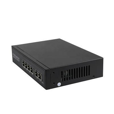 China 100Mbps 4 Port PoE Switch with 2 Uplink Ports 250m Distance VLAN DIP for sale