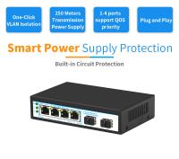 China 4 Port Gigabit PoE Extender Switch 60W 1 In 4 Out 250m Long Distance for sale