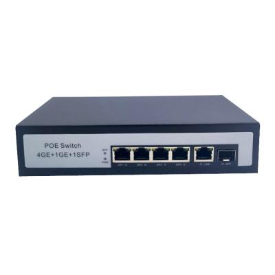 China 60W 4 Port Gigabit PoE Switch with 2 SFP Slots 1000M Long Distance 250m for sale